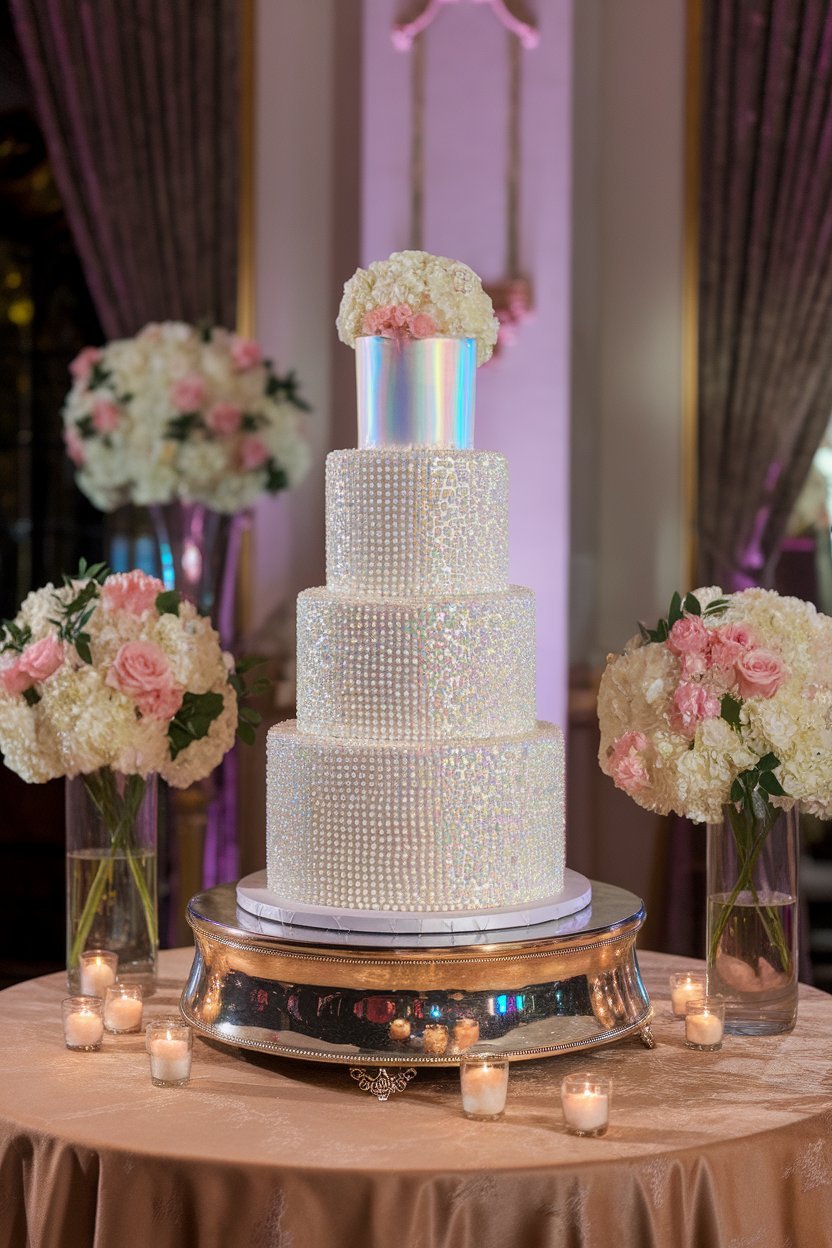 14 Wedding Cakes with Pearls Inspirations to Add Elegance ...