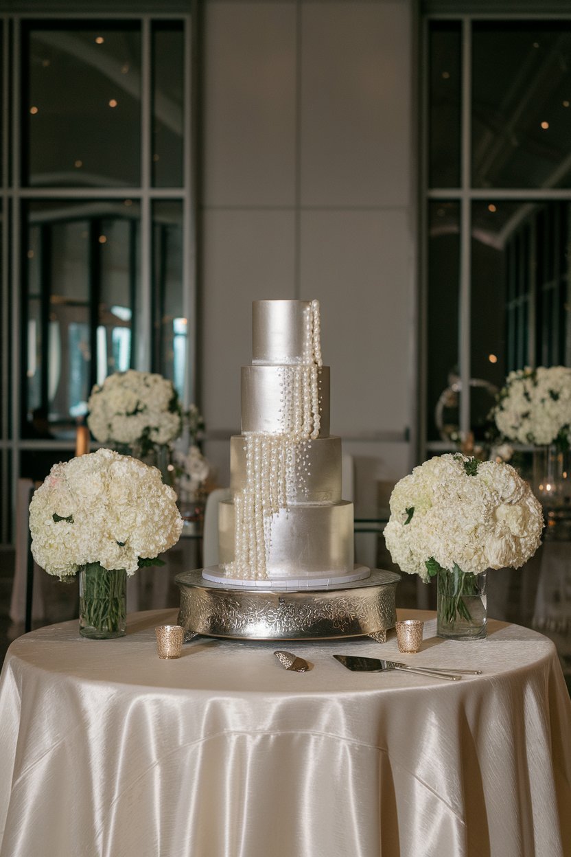 14 Wedding Cakes with Pearls Inspirations to Add Elegance ...