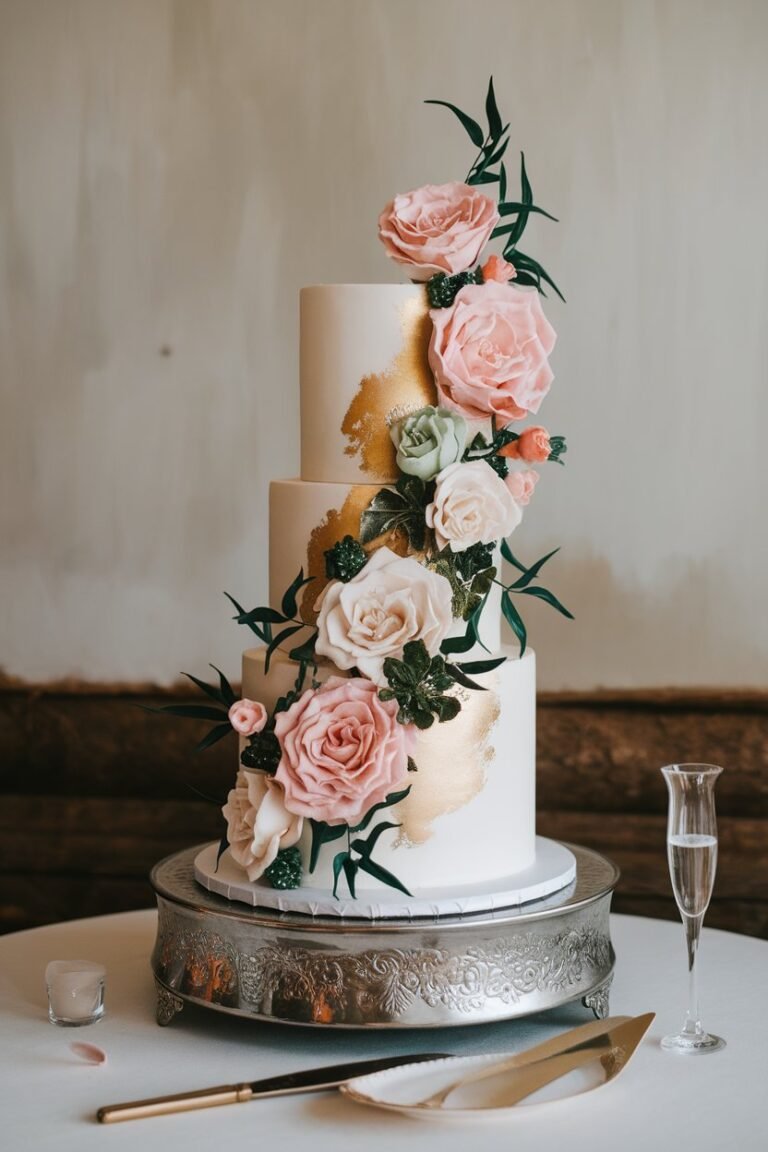 16 Wedding Cakes with Cascading Flowers to Inspire You ...
